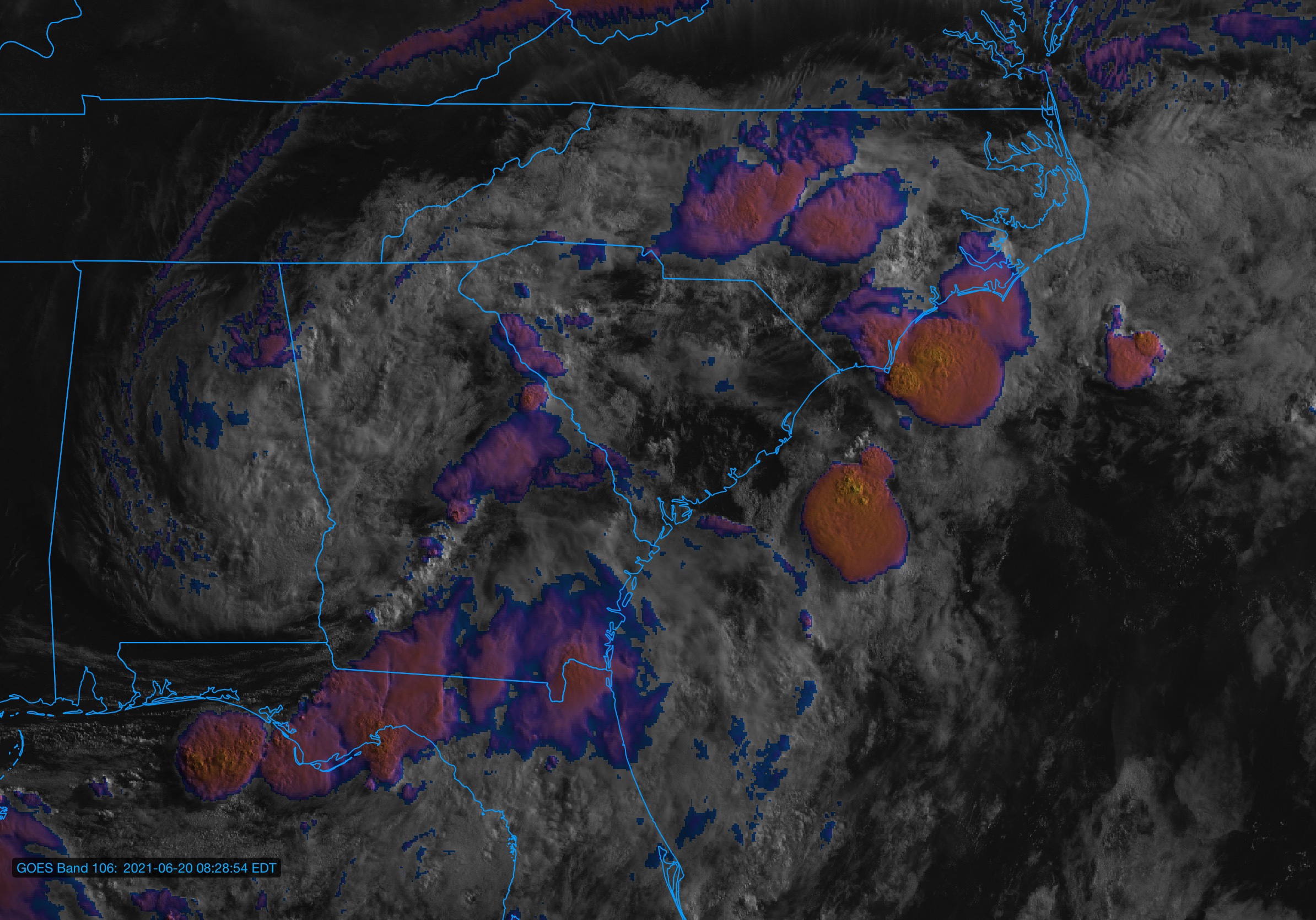 Heavy rain, strong storms possible on the south flank of Claudette ...